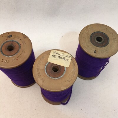 Vintage Yarn Wooden Spool LOT [ 3 Qty ] 100% Virgin Wool | eBay