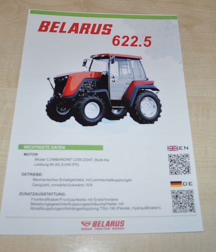 MTZ Belarus 622.5 Tractor Vehicle Brochure Prospekt | eBay
