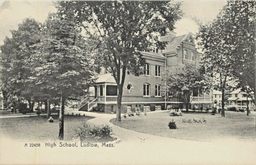 A View Of The High School, Ludlow, Massachusetts MA 1907 | eBay