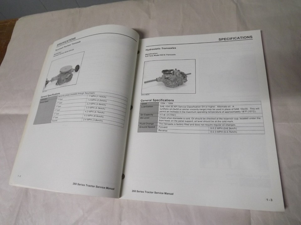 Toro 260 Series Tractor Service Manual (492-4765) | eBay
