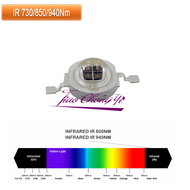 High Power LED 740nm 850nm 940nm IR LED Chip 3W 5W 10W 20W 30W 50W 100W ...
