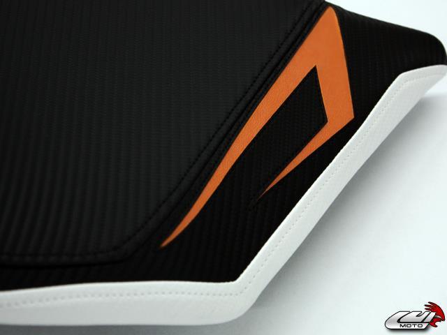 KTM RC8 RC8R Seat Cover 2008-2015 Black White Orange Carbon Fiber Look ...
