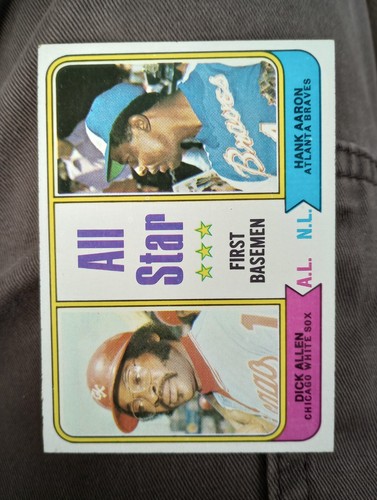 1974 Topps Baseball Hank Aaron/Dick Allen All-star Card #332 In Ex ...