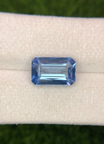 4.3 Ct Natural Faceted Aquamarine Santa Maria Blue Color Emerald Cut ...