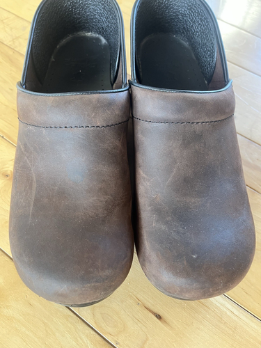 Dansko Pro Leather Clogs Distressed Metallic Bling Size 11 W EU 42 ...