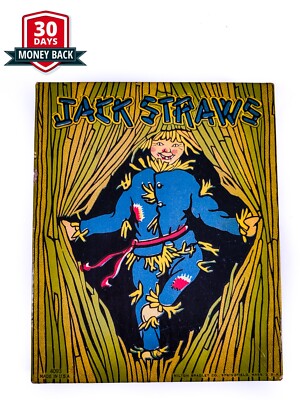 Vintage JACK STRAWS game Milton Bradley 4093 SCARECROW wooden PICK UP ...