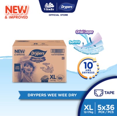 Diapers Drypers Wee Wee Dry (L) 1 Pack x 36 Pcs / Pampers Baby From ...