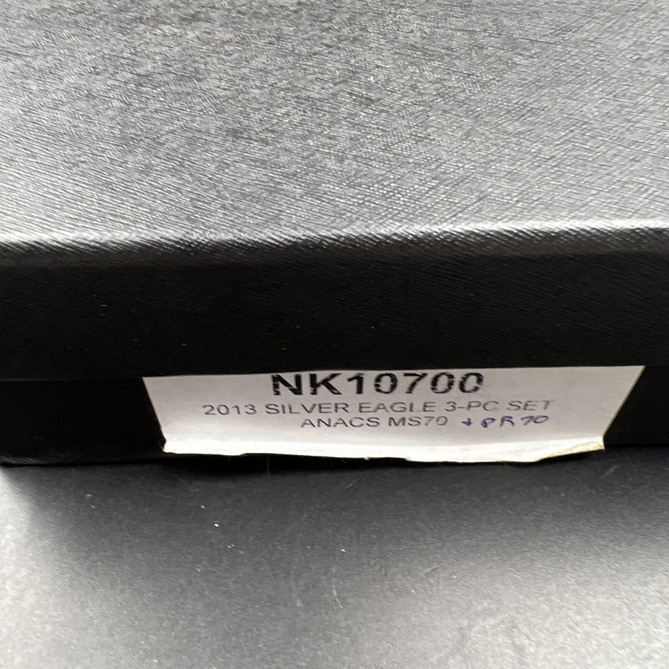2013 3 Coin ASE 1 oz American Silver Eagle Set ANACS MS70 MS & Proof ...