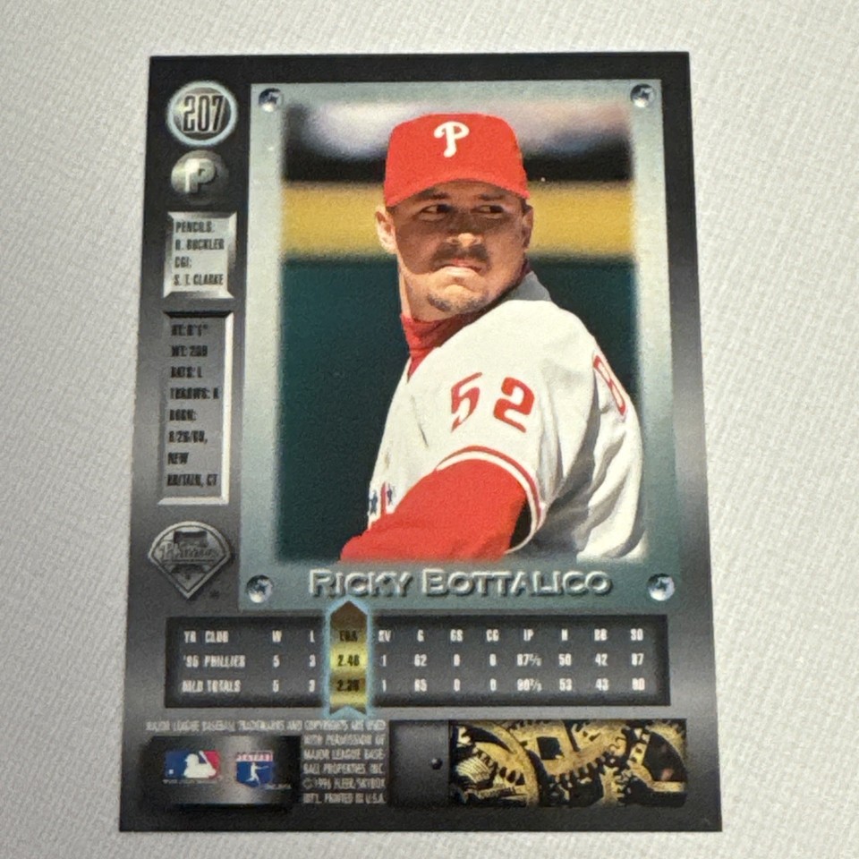 1996 Metal Universe #207 Ricky Bottalico AUTOGRAPHED Card Philadelphia ...