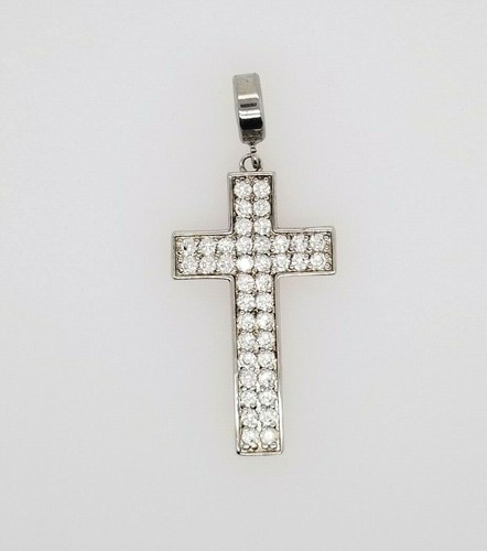 NEW KAGI St.Steel Clare Medium Cross with Cubic Zirconias RRP $119 ...
