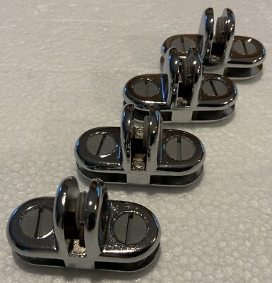 Lot Of 4 Chrome 3 Way Glass Cube Connector Shelf Clips 3/16" New | eBay