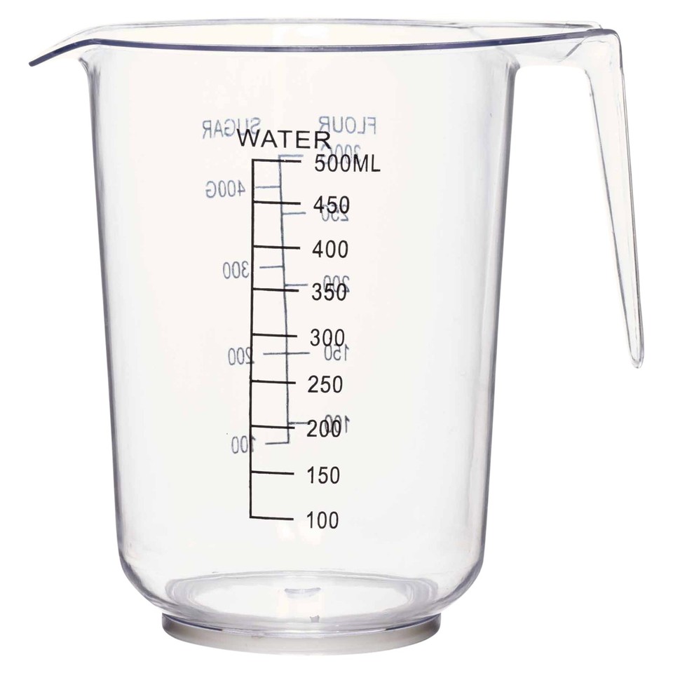 3 Sizes Measuring Jug Clear Plastic Grip Baking Kitchen Set Flour Sugar ...