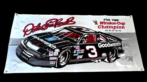SIGNED Dale Earnhardt Sr #3 5 Time Winston Cup Champ Banner Flag 69" X ...