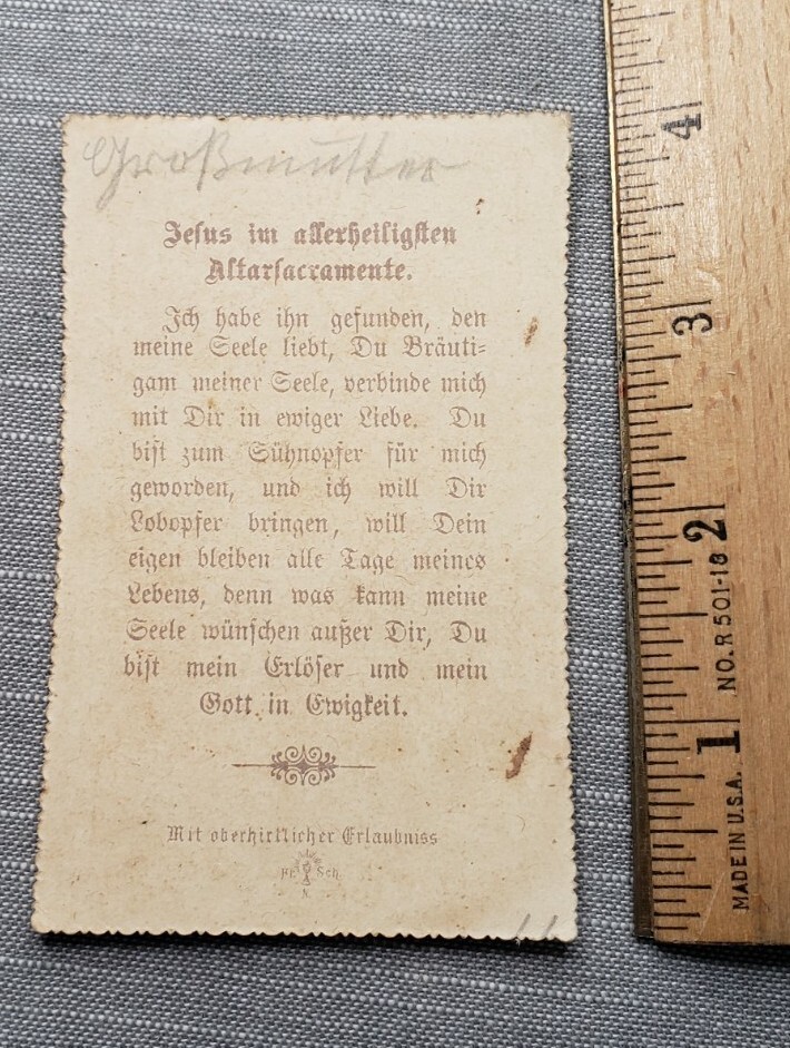 Vintage Antique Catholic Jesus German Prayer Card H96 | eBay