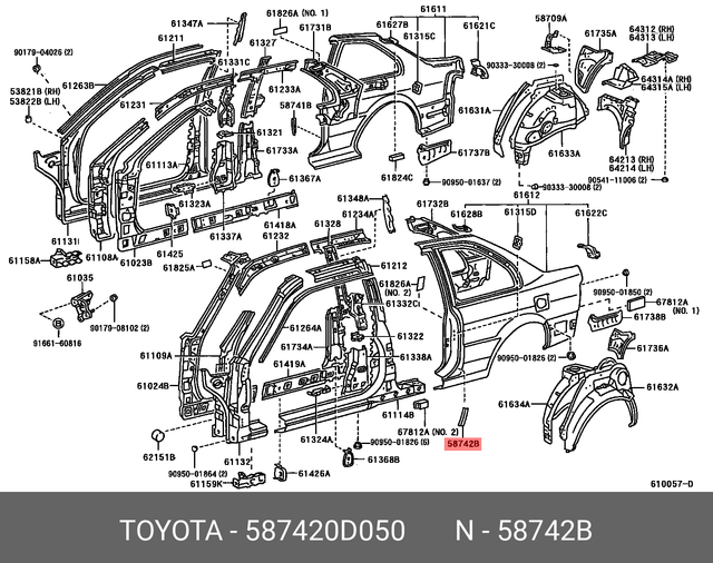 Orig. Toyota Yaris PRO QUA PANEL LH Quartalschutz 58742-0D050 online ...