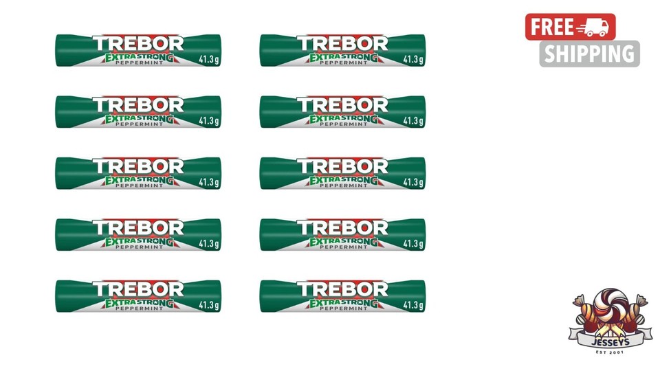 Trebor Extra Strong Mints Peppermint Rolls 41,3g x 10, 20 ,30 | eBay UK
