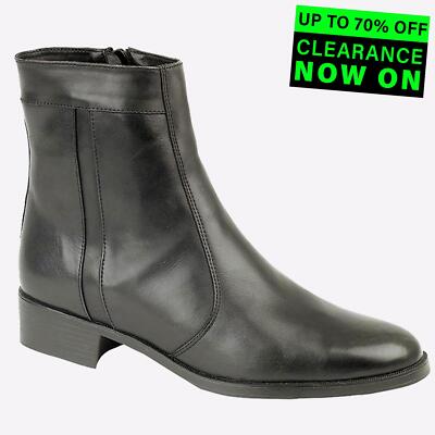 Scimitar Bedworth Mens Classic Fashion Leather Zip Boots Black | eBay
