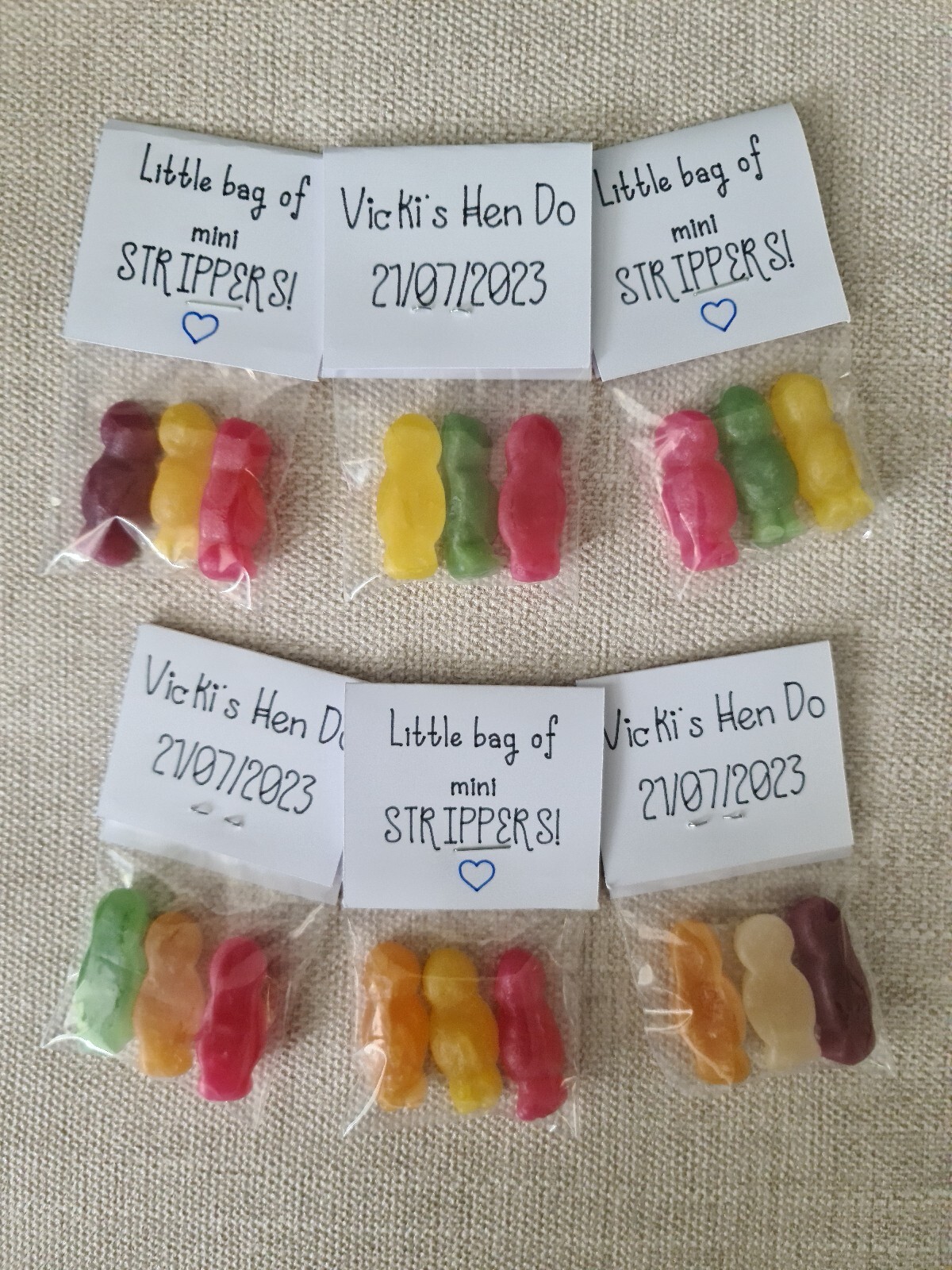5x Mini Strippers Hen Do Favours Hen Party Sweets, Haribo Jellybaby ...