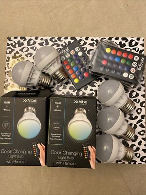 Vibe e-ssential Color Changing Light Bulbs (7) with Remote 7 Bulbs ...