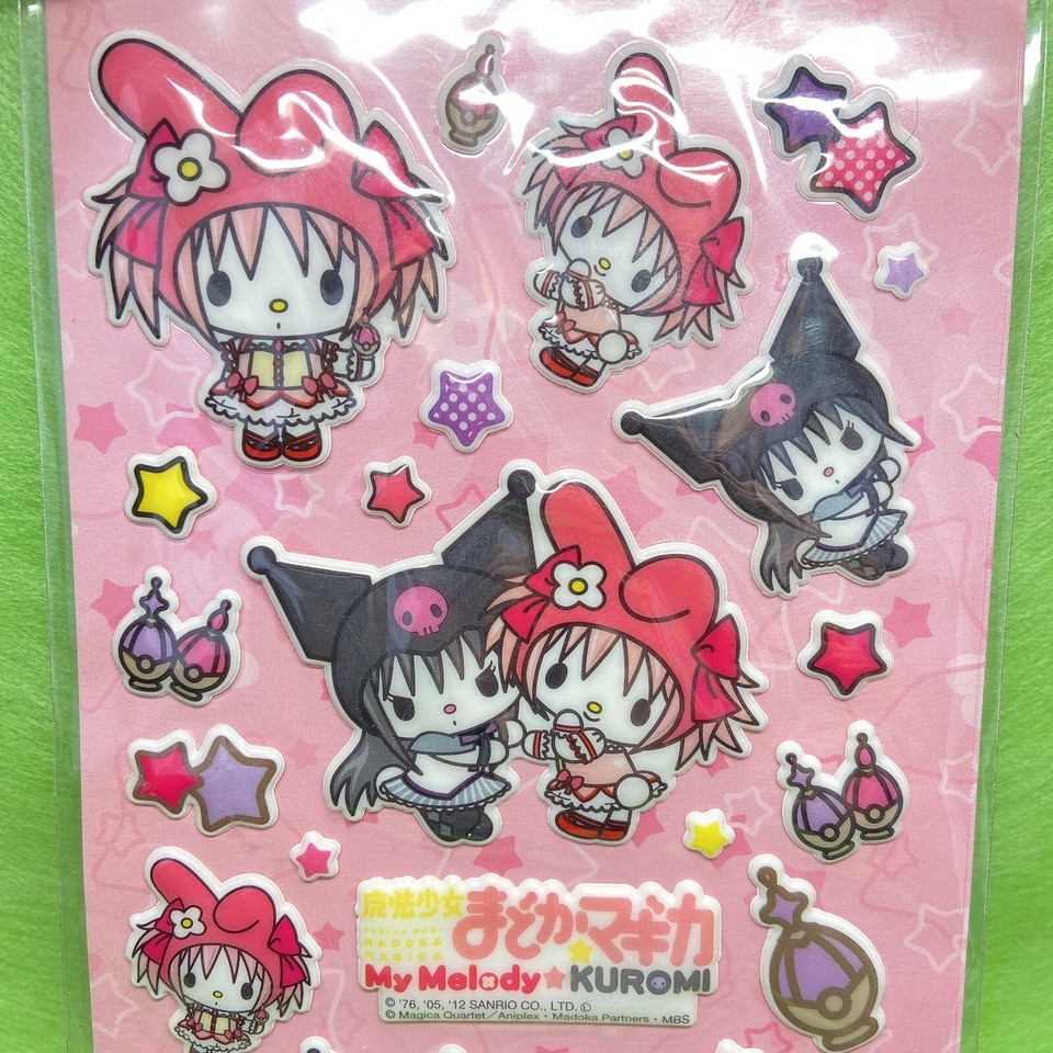 My Melody × Puella Magi Madoka Magica 2012 Towel Sticker Set Kuromi ...