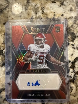 2023 Select Draft Picks Brayden Willis RC AUTO X-Factor Red Prizm #7 ...