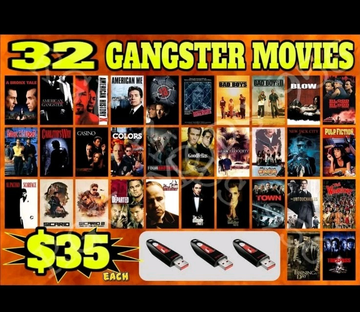 32 POPULAR GANGSTER MOVIES ON A 16GB USB ARE HERE. | eBay