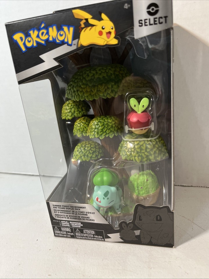 Pokemon Select Summer Forest Environment Bulbasaur & Applin Figures ...