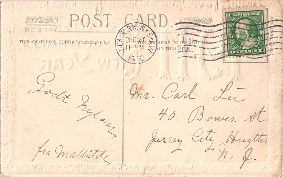 Antique 1911 Wish You Happy New Year Postcard Copyright John Winsch ...