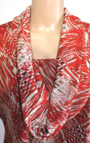 N Touch Women Plus 1x 2x 3x Brown Serrano Elegant Sweater Cowl Neck ...