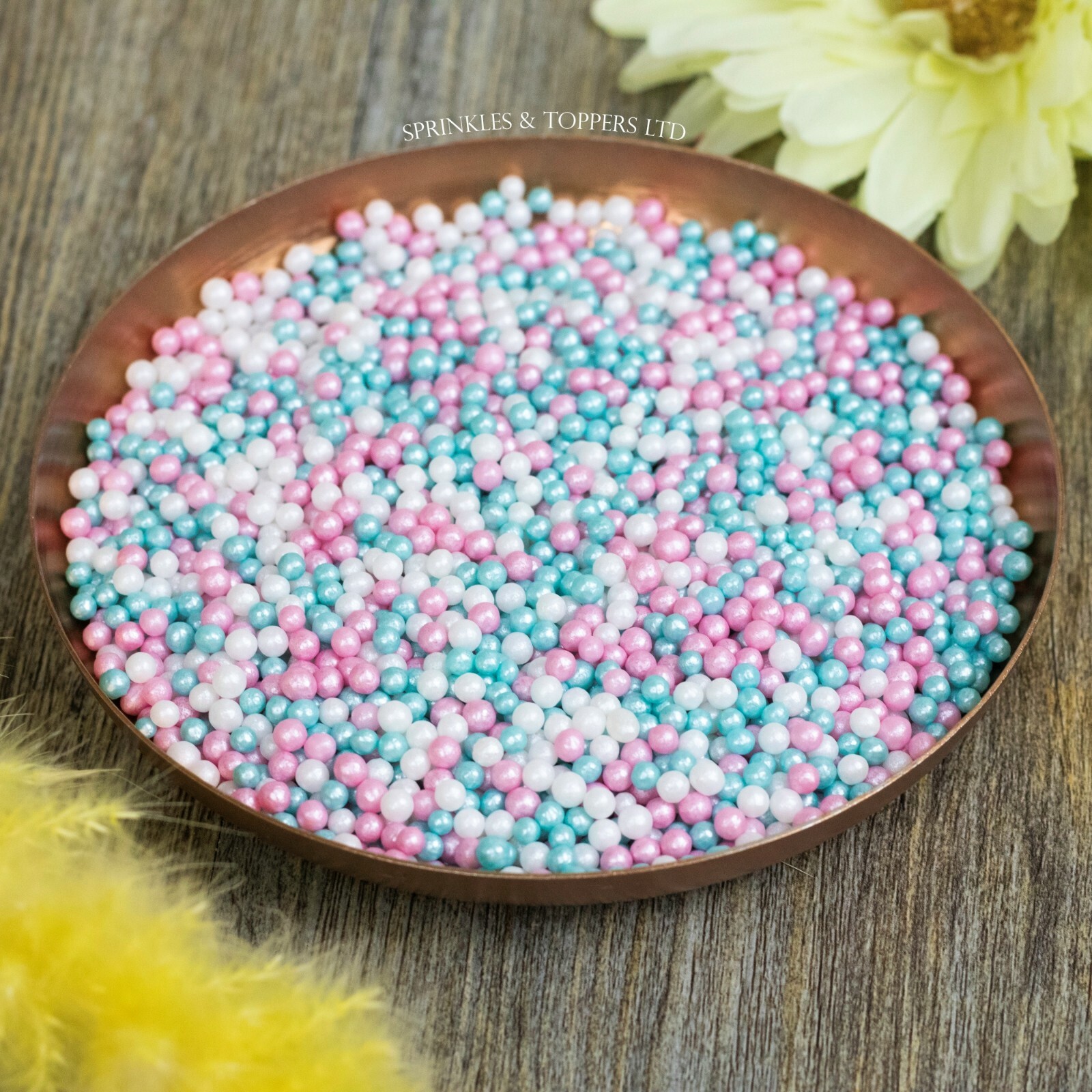 Pink White & Turquoise Glimmer Pearls Sprinkles (3-4mm) Cupcake ...