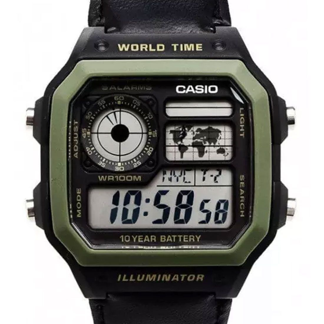 Casio AE1200WHB-1B Men's Illuminator World Time Digital Watch | eBay