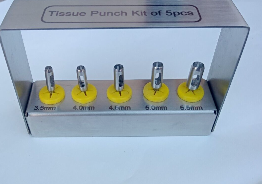 Dental Tissue Punch Kit set Surgical Surgery With Bur Holder Dental ...