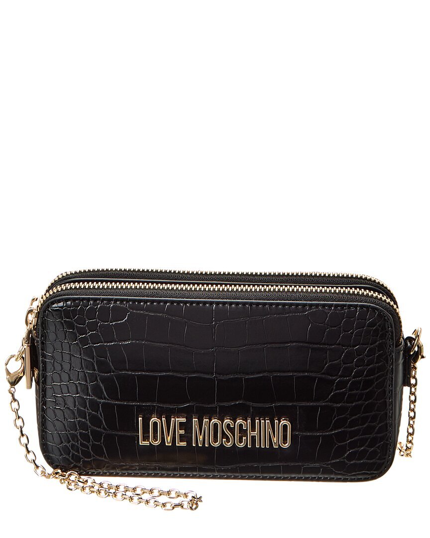 Love Moschino Crossbody CROCO PU BIG LOGO Black BAG PURSE for sale ...