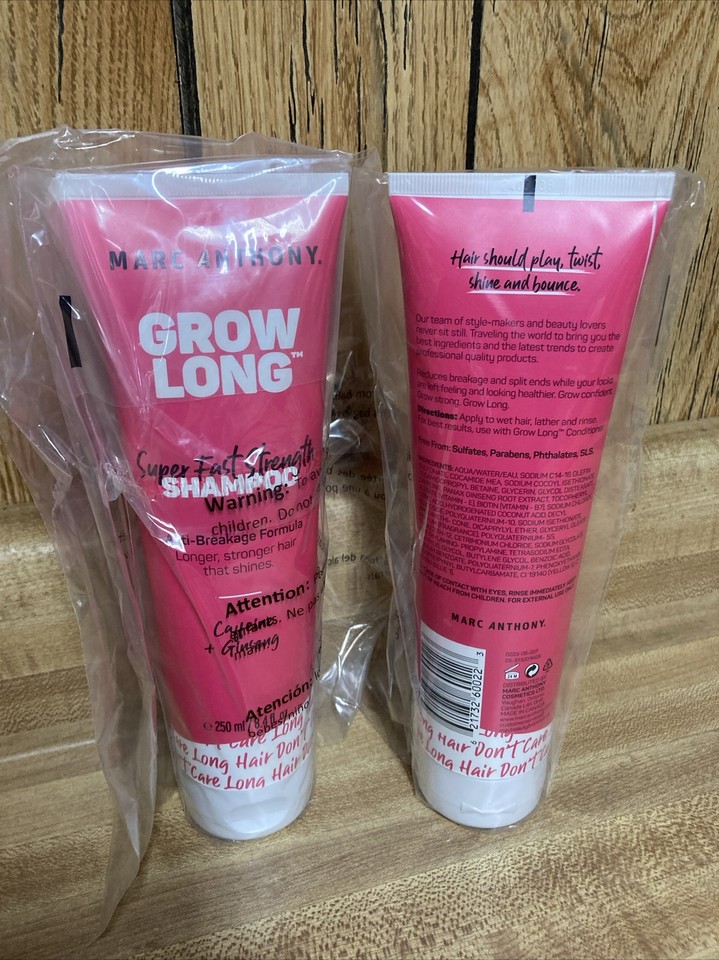 2 Pack Marc Anthony Grow Long Super Fast Strength Shampoo 8.4oz Each ...