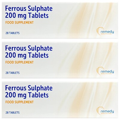 Ferrous Tablets 200mg - Anemia, Iron Supplement - 28 Tablets x 3 PACK ...