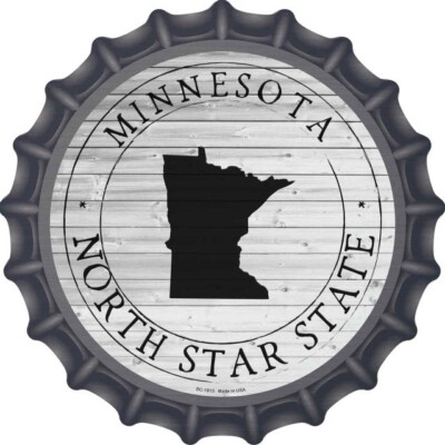 Minnesota North Star State Bottle Cap Aluminum Circle Plaque Sign Wall ...