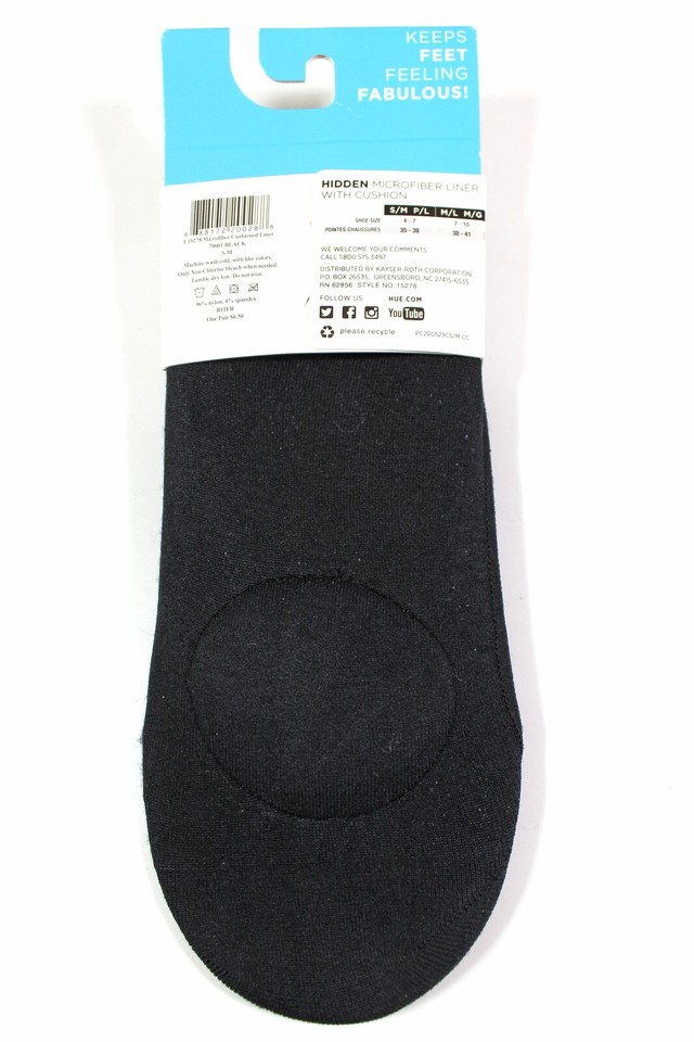 HUE Hidden Microfiber Liner w/Cushion Socks Size S/M Shoe Size 4-7 ...