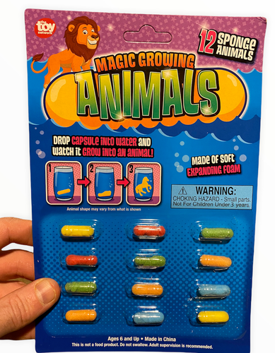 12pk MAGIC GROWING ANIMAL CAPSULES - Just Add Water - Expanding Sponge ...