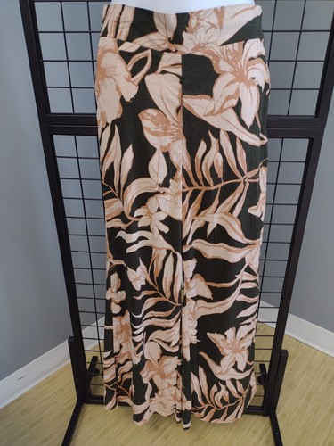 Rachel Zoe Linen Blend Pants Woman's XS Wide Leg Floral Print Green ...