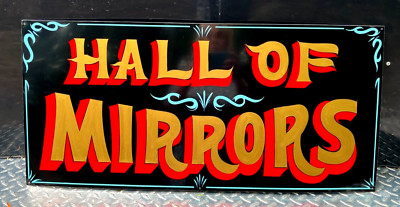 HAND PAINTED Hall of Mirrors SIGN Amusement Park Fair Carnival Game ...