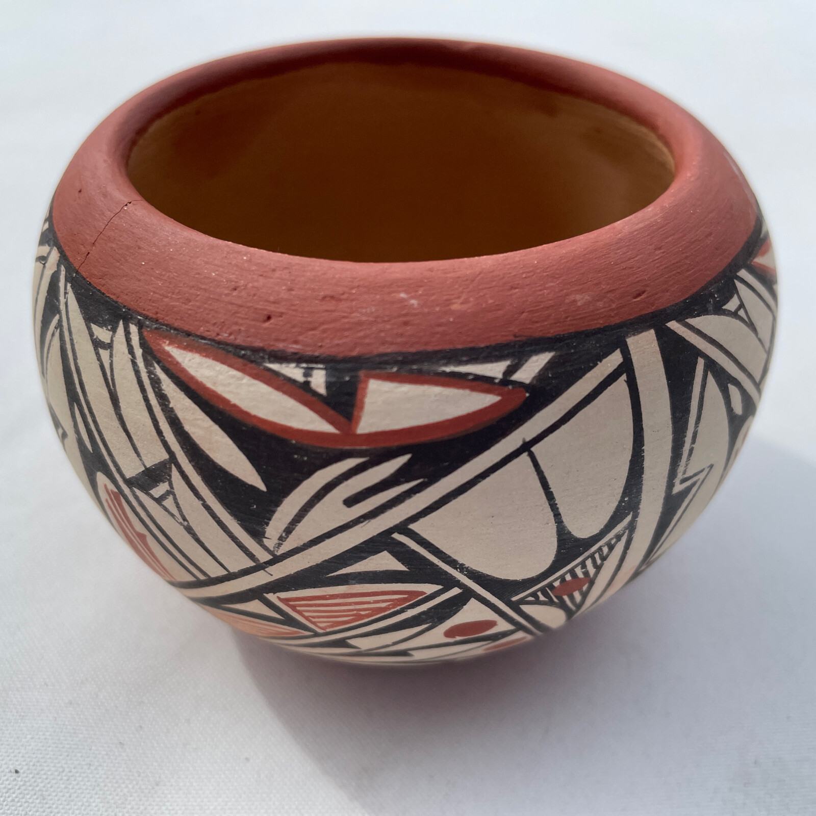 Native American CLAY SEED POT Handmade Pueblo Pottery SIGNED R. SHENDO ...
