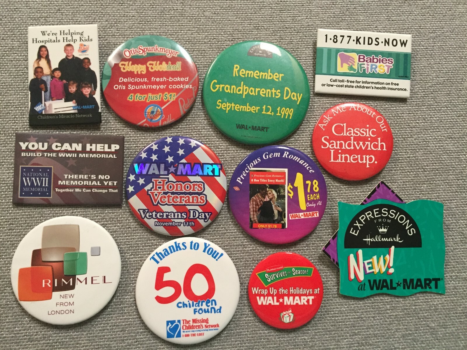 Lot of (12) Vintage Wal-Mart Advertising Pinback Buttons Lot 4 | eBay
