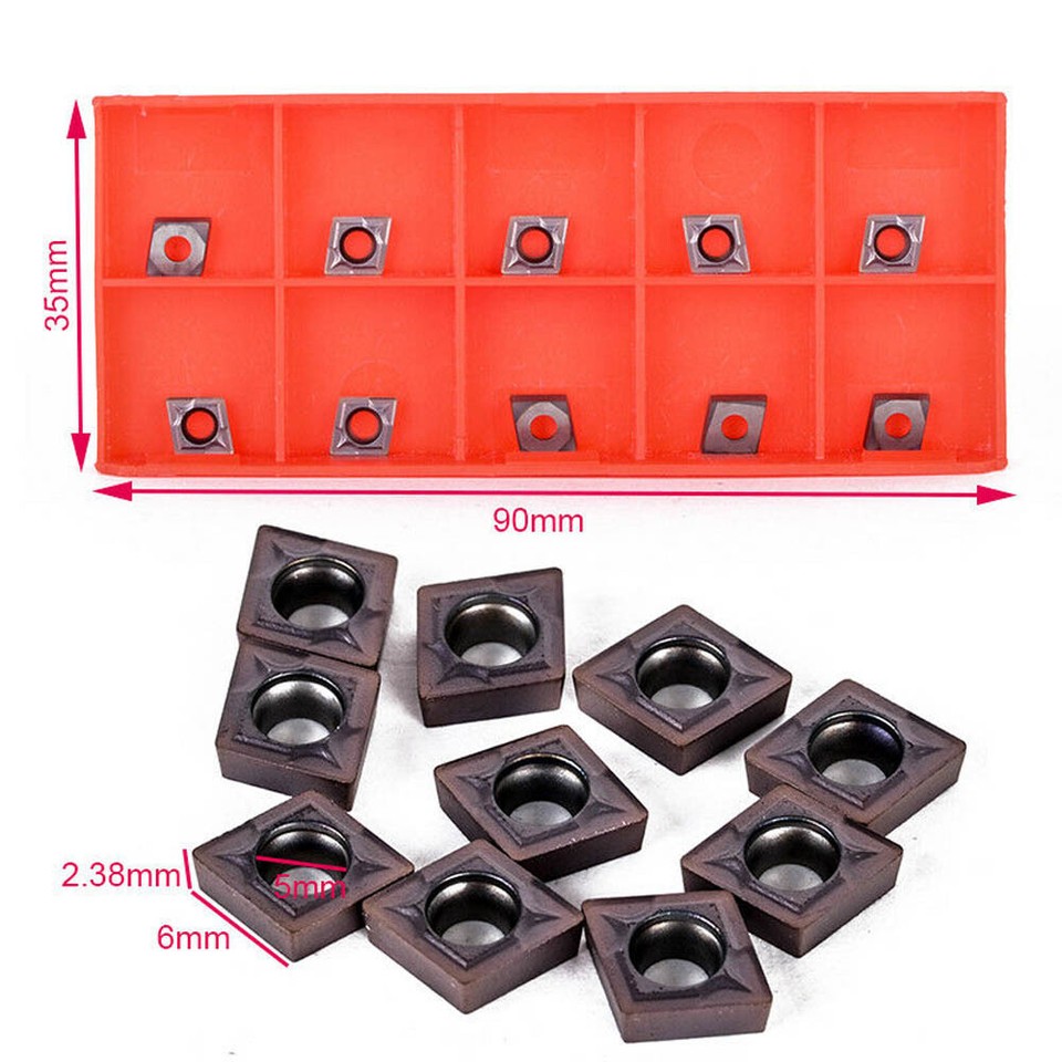 48 Types CNC Carbide Inserts Tips, 10pcs Indexable Lathe Turning Cutter ...