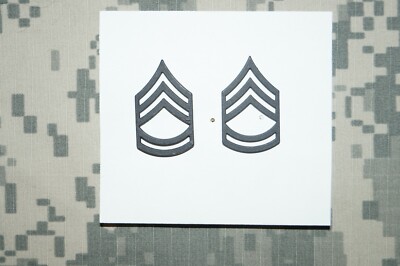 US Army Sergeant First Class SFC/E-7 Enlisted Rank Subdued Blk Insignia ...