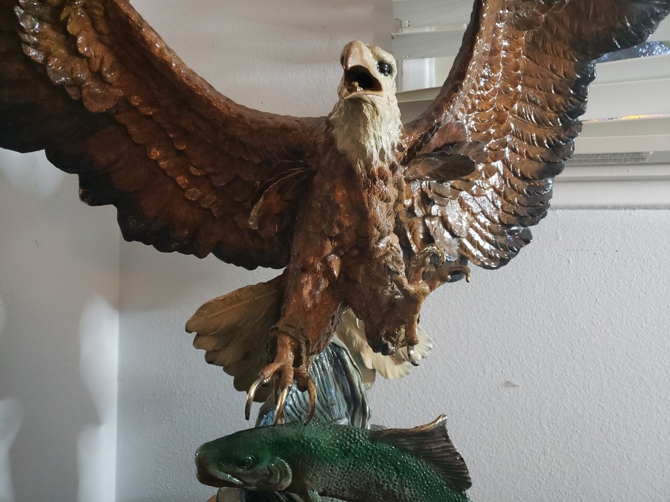 ED CHOPE The Fisherman ll Eagle Polychrome Edition Original Bronze ...