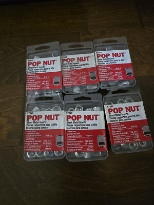 6 x Pop 25 Pc. 5/16"-18 x .150 - .312" Grip Steel Rivet Nut 57842 | eBay