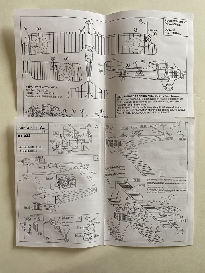 Hi Tech #HT022 1/48 WWI US Breguet "Photo" XIV A2 Multimedia Model Kit ...