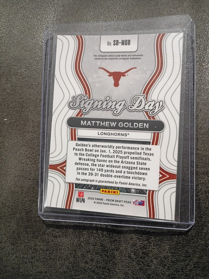 2025 Prizm Draft Picks Matthew Golden Signing Day Auto | eBay UK