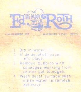 ORIGINAL VINTAGE ED ROTH DECAL 1968 VIETNAM MEDIC NAM WAR ERA OLD FIELD ...