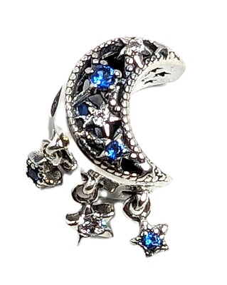 Authentic Pandora Charm, Star and Crescent Moon, #799643C01 | eBay